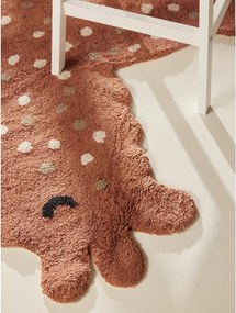 Hnědý pratelný/ručně tkaný bavlněný dětský koberec 89x120 cm Snuggle Gino – Hanse Home