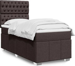 Box spring postel s matrací tmavě hnědá 90x200 cm textil 3291561