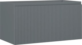 Mexen Rivel, koupelnová skříňka 90 cm, 1 zásuvka, drážkovaná, grafitová matná, 91A20-09047-1-BF66