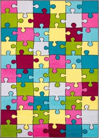 Dětský koberec Agnella Funky Top Super Puzzle vícebarevný Rozměr: 133x180 cm