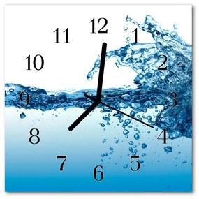 Skleněné hodiny čtvercové voda
