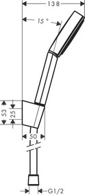 Hansgrohe Pulsify S, sada se sprchovým držákem 105 1jet se sprchovou hadicí 1250 mm, matná černá, HAN-24301670