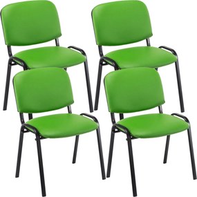 Sada 4 konferenčních židlí Ken umělá kůže – zelená