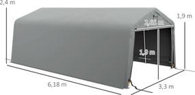 Outsunny Stan pro parkování Autosunny 6,2L x 3,3W x 2,4H m, robustní pozinkovaná ocel, vysokohustotní PE 150 g/m², voděodolný, anti-UV, světle šedý, …