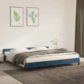 Rám postele s čelem tmavě modrý 200x200 cm samet,  347595