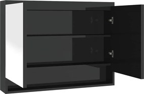 Koupelnová skříňka se zrcadlem 80 x 15 x 60 cm MDF zářivě černá 331531