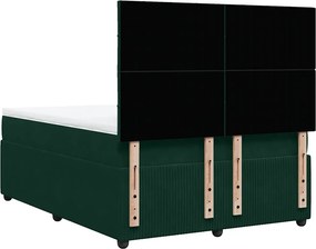 Box spring postel s matrací tmavě zelená 140x190 cm samet 3292337