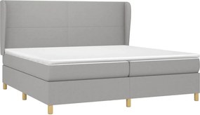 Box spring postel s matrací světle šedá 200 x 200 cm textil 3128389