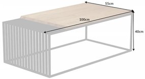 Přírodní dřevěný konferenční stolek Architecture 100 cm