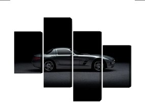 Vícedílný obraz Sportovní Vůz Na Tmavém Pozadí Nedostatek Nedostatek Přírodní plátno 80x50