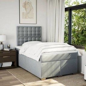 Box spring postel s matrací světle šedá 120x190 cm textil 3290441