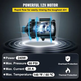 Washdown Pump, 12 V DC, 26,5 l/min 4,1 bar, Max. Samonasávací vodní čerpadlo 3 m