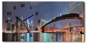 Wallmuralia Skleněné hodiny na stěnu Manhattan New York 60x30 cm