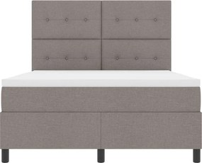 Postel s boxspringem s čelo Taupe 140 x 190 cm textil 3339389