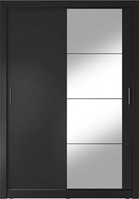 Casarredo - Komfort nábytek Šatní skříň 04 ARTI 150 černá/zrcadlo