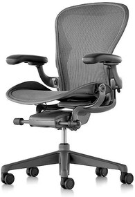 Kancelářská židle herman miller aeron, velikost c, pro tvrdé podlahy - černá