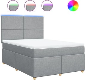 Box spring postel s matrací světle šedá 140 x 200 cm textil 3293596