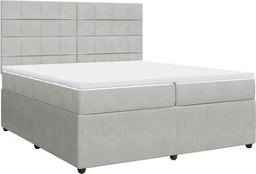 Box spring postel s matrací světle šedá 200x200 cm samet 3292430