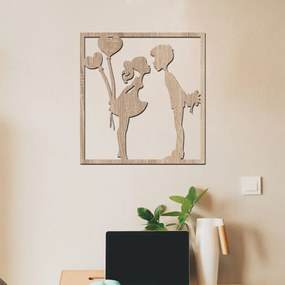 dřevo života Dřevěná dekorace PRVNÍ POLIBEK Rozměry (cm): 20x20, Barevný vzor: Borovice - limitovaná edice
