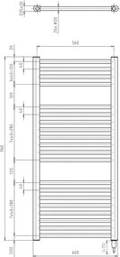 Aqualine DIRECT-E 600 x 960 mm ILE96T elektrické otopné těleso 400 W bílá