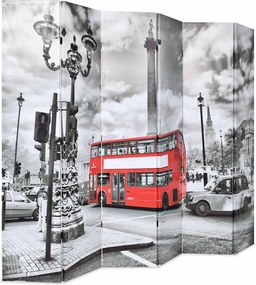Skládací paraván 228 x 170 cm Londýnský autobus černobílý 245876