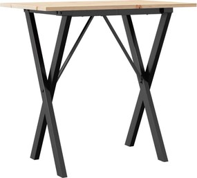 Jídelní stůl s X rámem 80 x 50 x 75 cm borové dřevo a ocel 3282694