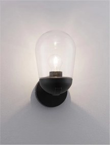 NV 9060194 Venkovní nástěnné svítidlo OMIKA tmavě šedý hliník a čiré sklo E27 1x12W 220-240V bez žárovky IP54 - NOVA LUCE