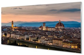 akrylový obraz Italy Panorama katedrála hory 140x70 cm