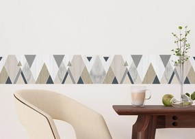 Samolepící bordura na zeď Mramor A Dřevo | 5 m x 13.8 cm | DWB8445