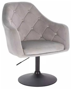 LuxuryForm DESIGN Otočné křeslo ANDORA VELUR na černém talíři - světle šedé