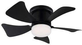 ZEVENTI - LED Stmívatelný stropní ventilátor MUNDAKA LED/10W/230V černá + DO