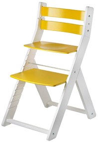 WOOD PARTNER Rostoucí židle pro prvňáčka  SANDY bílá/žlutá