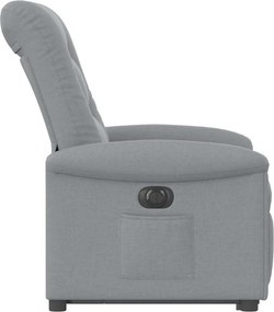 Elektrické zvedací polohovací křeslo světle šedé textil 3303274