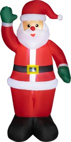 Outsunny Santa Claus, 1,84 m vysoký, s LED osvětlením, samonafukovací zahradní dekorace