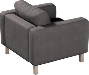 Potah na křeslo IKEA Karlstad, krátký barva šedá látka pletený vzor
