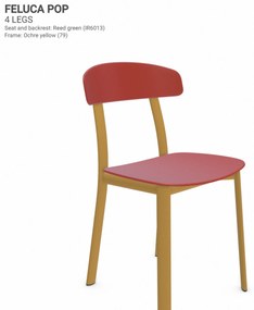 Židle Feluca Pop Barva kovové konstrukce: Ochre yellow 79, Barva sedáku a opěradla z recyklovaného plastu: Coral red IS527