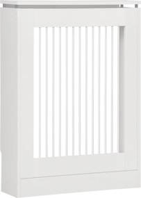 HOMCOM Moderní Kryt Radiátoru z MDF Malovaný Kryt Radiátoru s Horní Policí pro Obývací Pokoj, Ložnici a Kancelář 60x18x84 cm Bílý