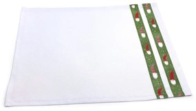 Vánoční ubrus Skřítek - bílý 30x40 cm