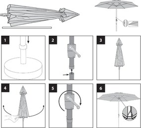 Zahradní slunečník 250 cm, červený SPRINGOS SUNNY GU0032