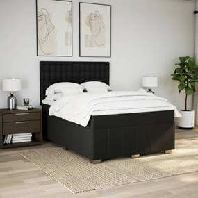 Box spring postel s matrací černá 160x200 cm textil 3291735
