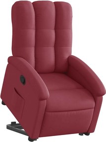 Zvedací polohovací křeslo vínové textil 3204095