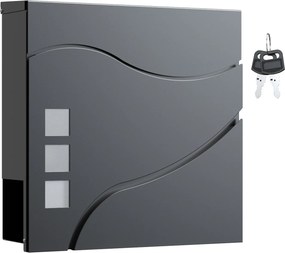 Poštovní schránka Wiltec – 370 × 105 × 370 mm, antracitová (60564)
