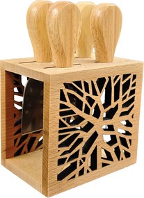 AMADEA Dřevěný sýrový set větvičky, masivní dřevo, 15,5 cm