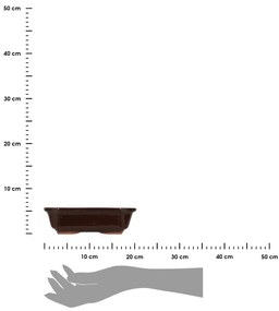 KERAMICKÝ KVĚTINÁČ NA BONSEJ TERI 5,5X20,5X15 CM HNĚDÁ