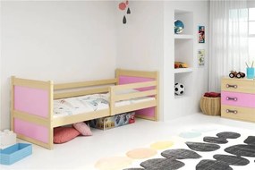 BMS Group Dětská postel Rico 1 bez šuplíku 200x90 přírodní/růžová