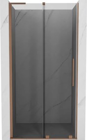 Mexen Velar L, posuvné sprchové dveře do otvoru 90 cm, 8mm šedé sklo, měděná matná, 871-090-003-41-65