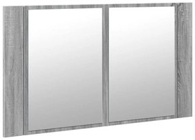 Petromila LED koupelnová skříňka se zrcadlem šedá sonoma 80x12x45cm akryl