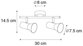 Stropní bodové světlo bronzové otočné a naklápěcí - Karin 2