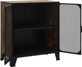 Úložná skříň rustikální hnědá 72 x 36 x 82 cm kov a MDF 335907