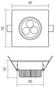 Smarter LED zapuštěné nastavitelné bodové Mt 116, š. 9,2cm Barva: Hliník